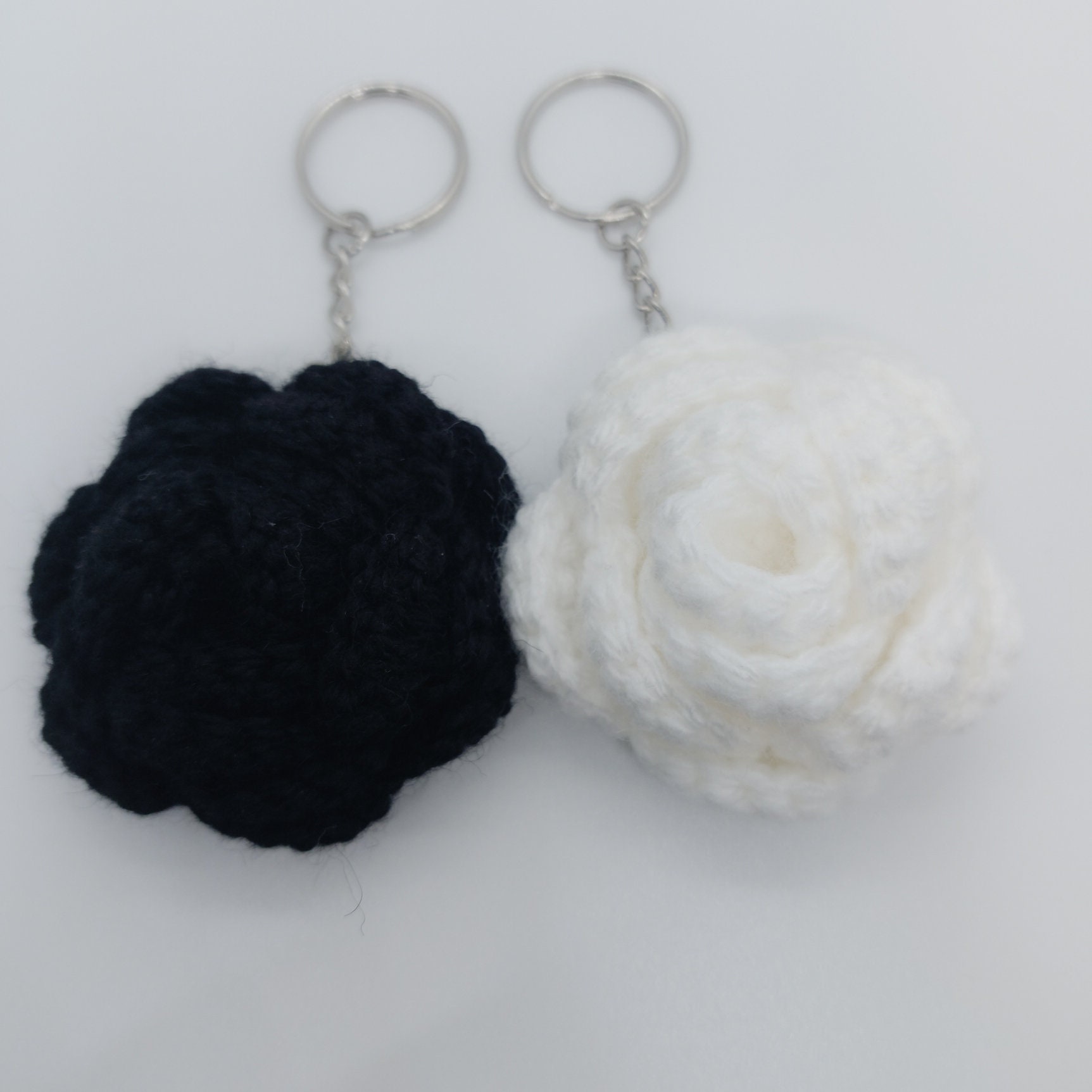 Set of 2 Handmade Unique Crochet Rose Keychain Accessory - Etsy