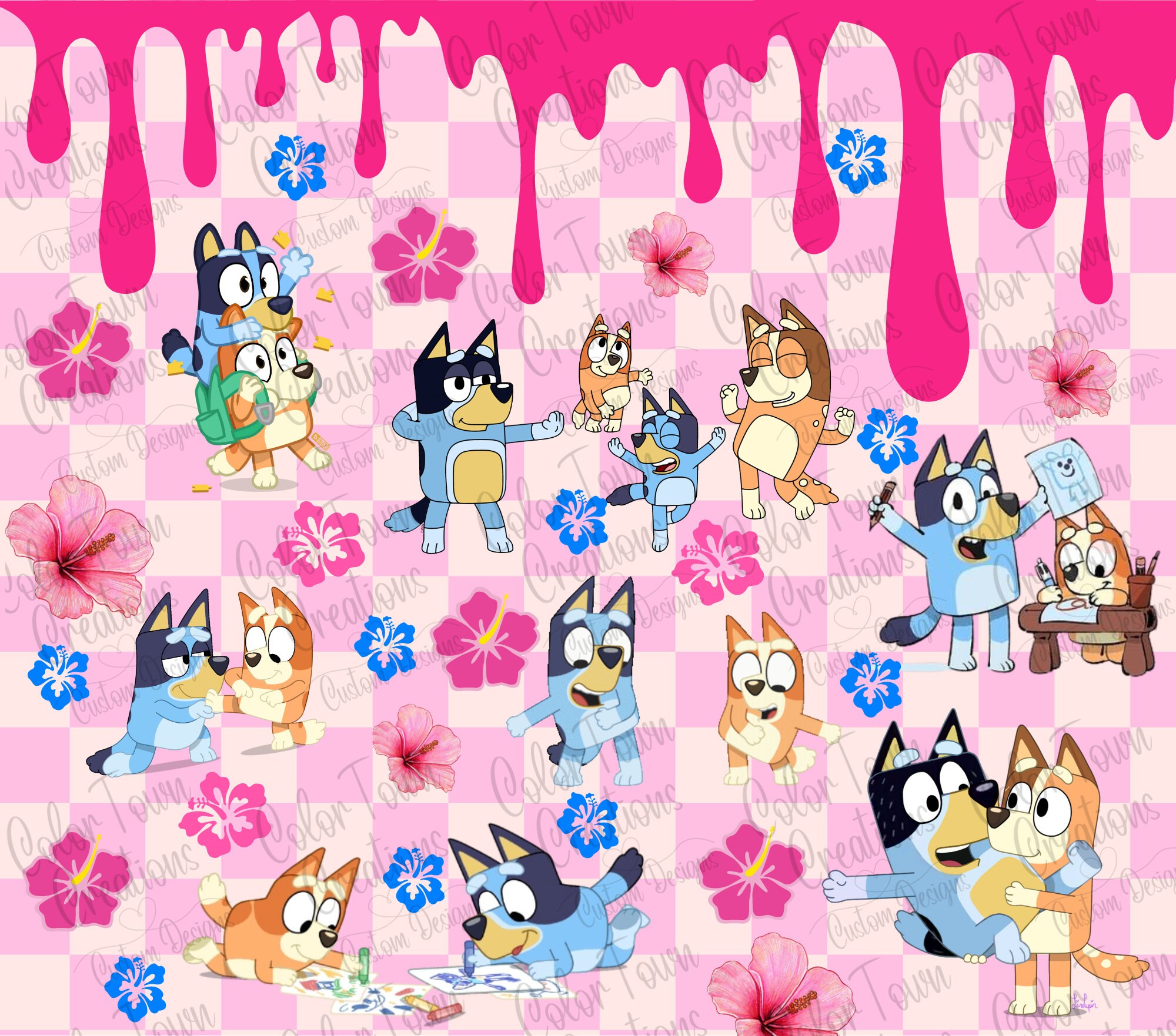 Bluey Hawaii PNG Bluey Tumbler Wrap Bluey and Friends - Etsy UK