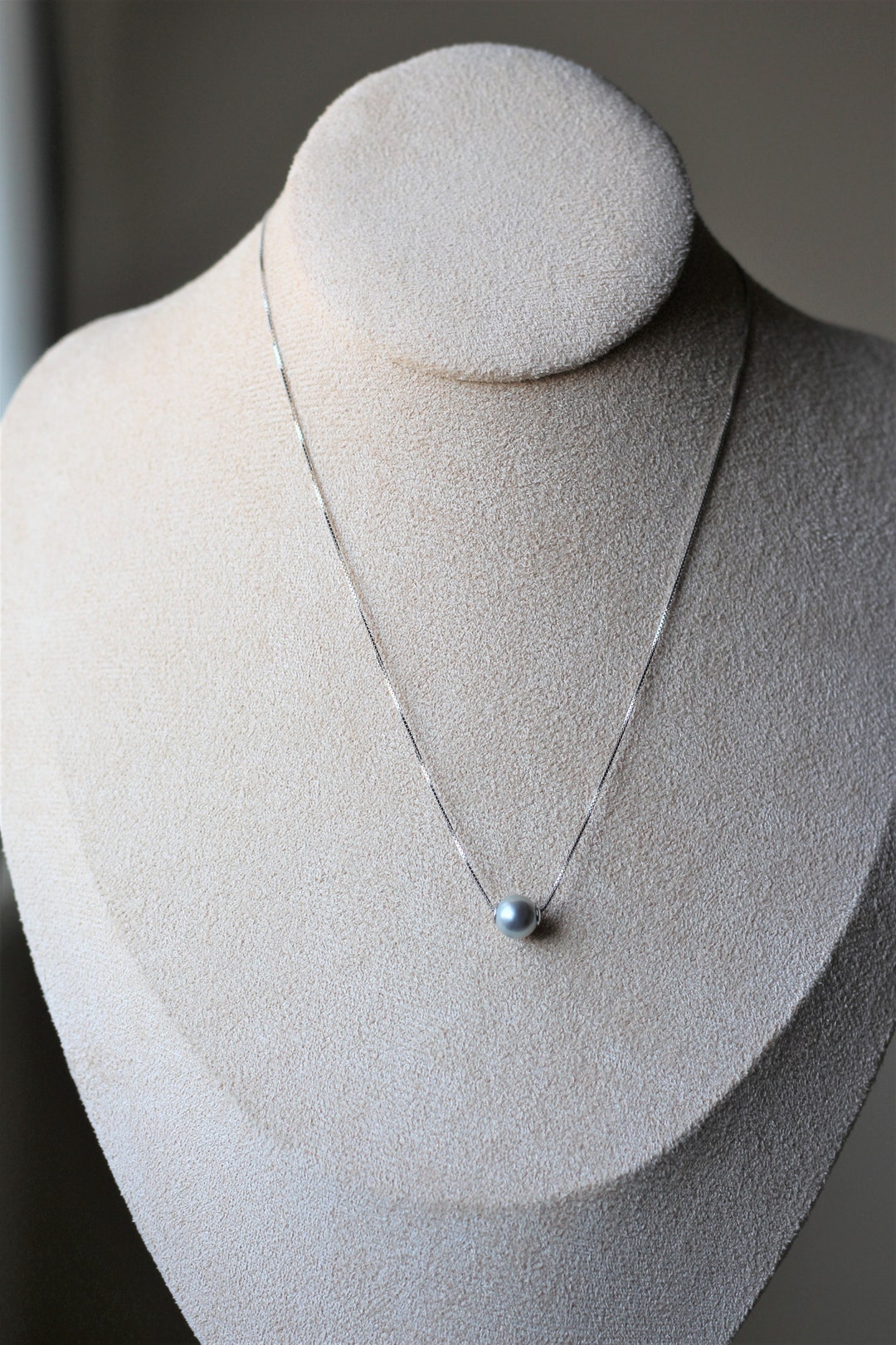 Silver Blue Akoya Pearl Necklace, Japanese Blue Akoya Pearls Silver ...