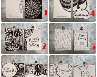 Multipack Pen and Ink Drawing Note Cards Thank You Cards - Etsy