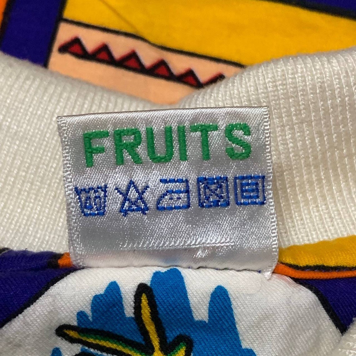 Vintage Ken Collection Fruits All Over Print Graphic Multicolor Polo ...