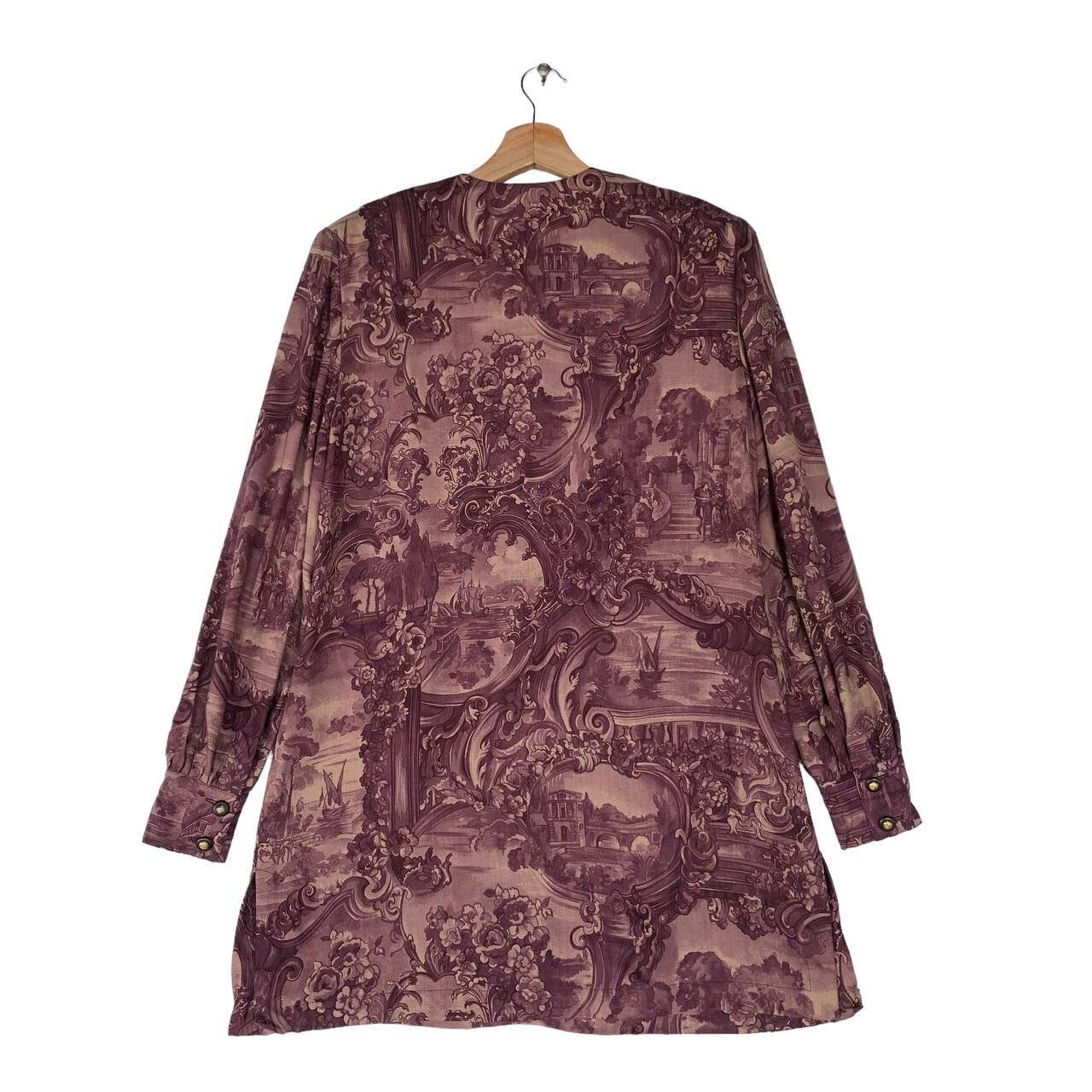 Vintage Jun Ashida Tokyo Paris Women Blouse Printed Long Sleeve Blouse ...