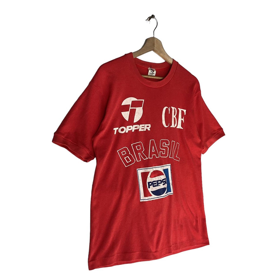 Vintage 70s Topper CBF Brasil Tshirt,brazilian Football Confederation ...