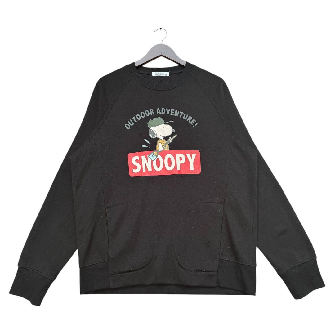Vintage Snoopy Outdoor Adventure Sweatshirt Black Peanuts Character ...