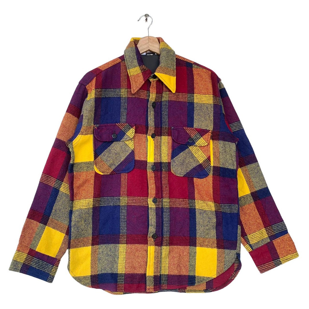 60s Vintage Montgomery Ward Wool Plaid Shirt Multicolor,retro Style ...
