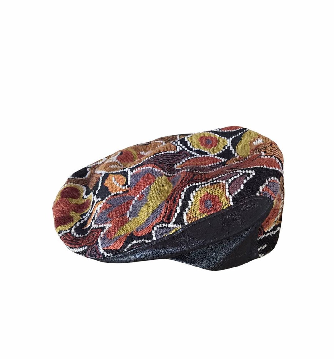 Vintage MARONE Beret Baretta Hat Leather - Etsy