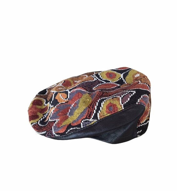 Vintage MARONE Beret Baretta Hat Leather | Etsy