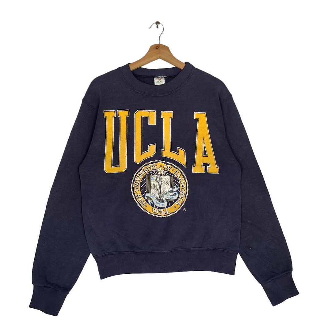 Vintage 80s UCLA Bruins Sweatshirt Navy Blue Crewneck With Bold Yellow ...