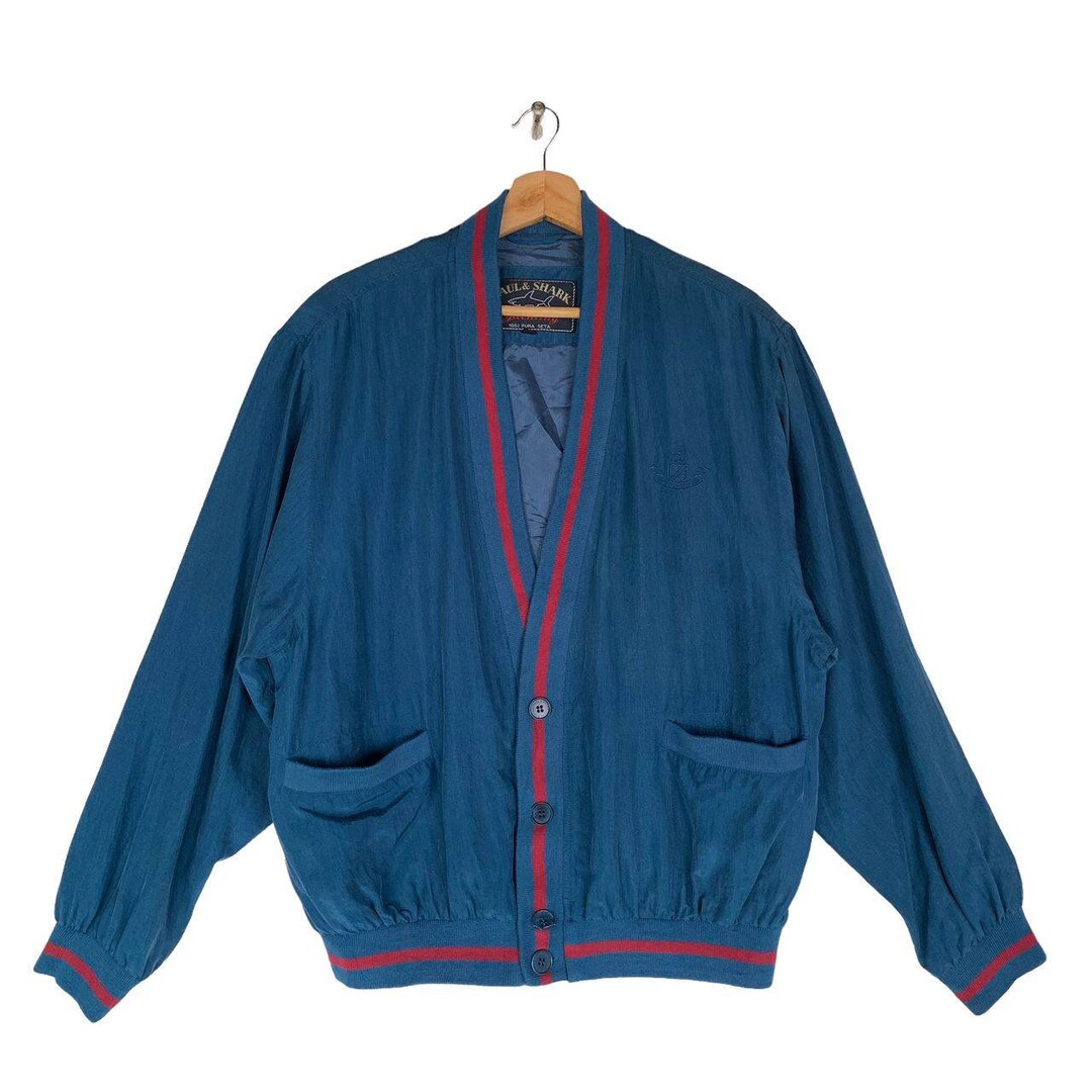 Cardigan vintage in pura seta Paul And Shark Yachting - Etsy Italia