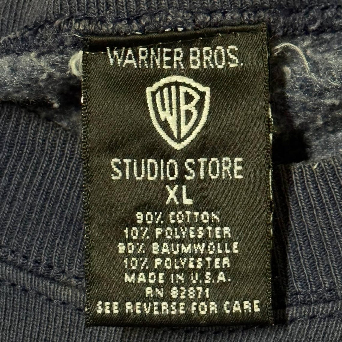 Vintage Real Characters Warner Bros Cartoon Genuine Clothing Navy Blue ...