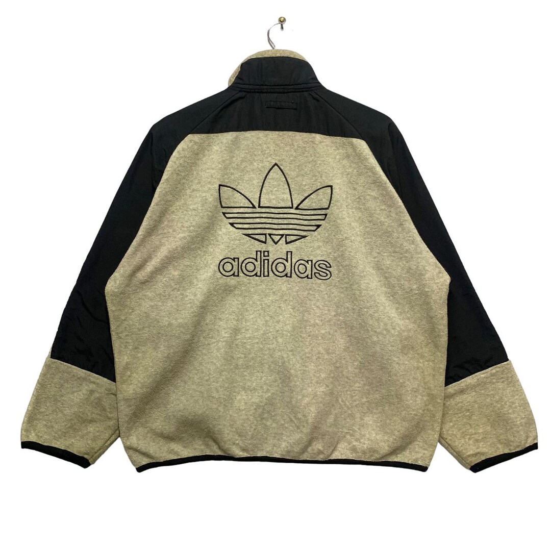 Vintage Adidas Fleece Jacket,medium Size,gray Color,embroidered Big ...