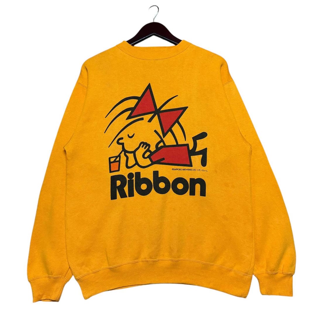 Vintage Ribbon Sapporo Breweries Yellow Pullover Sweatshirt,sapporo ...