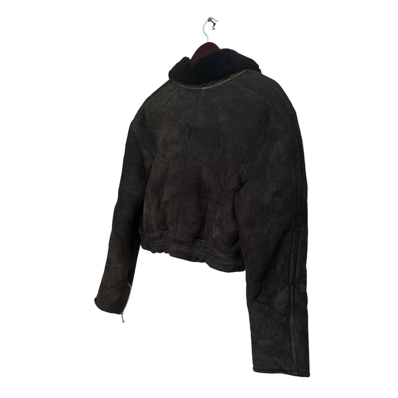 Vintage O'ned Black Faux Fur Lined Aviator Woman Jacket,made in France ...