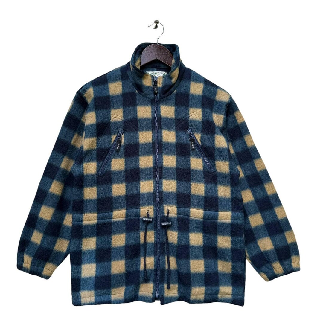 Vintage Deer Forest Plaid Fleece Sherpa Jacket,winter Wear Outfit,cold ...