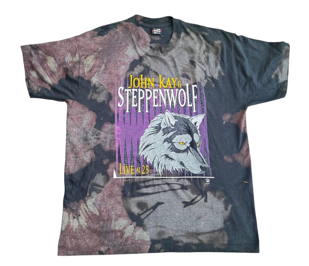 1995 Vintage John Kay Steppenwolf Live at 25 Tour T-shirt Tie Dye Rock ...