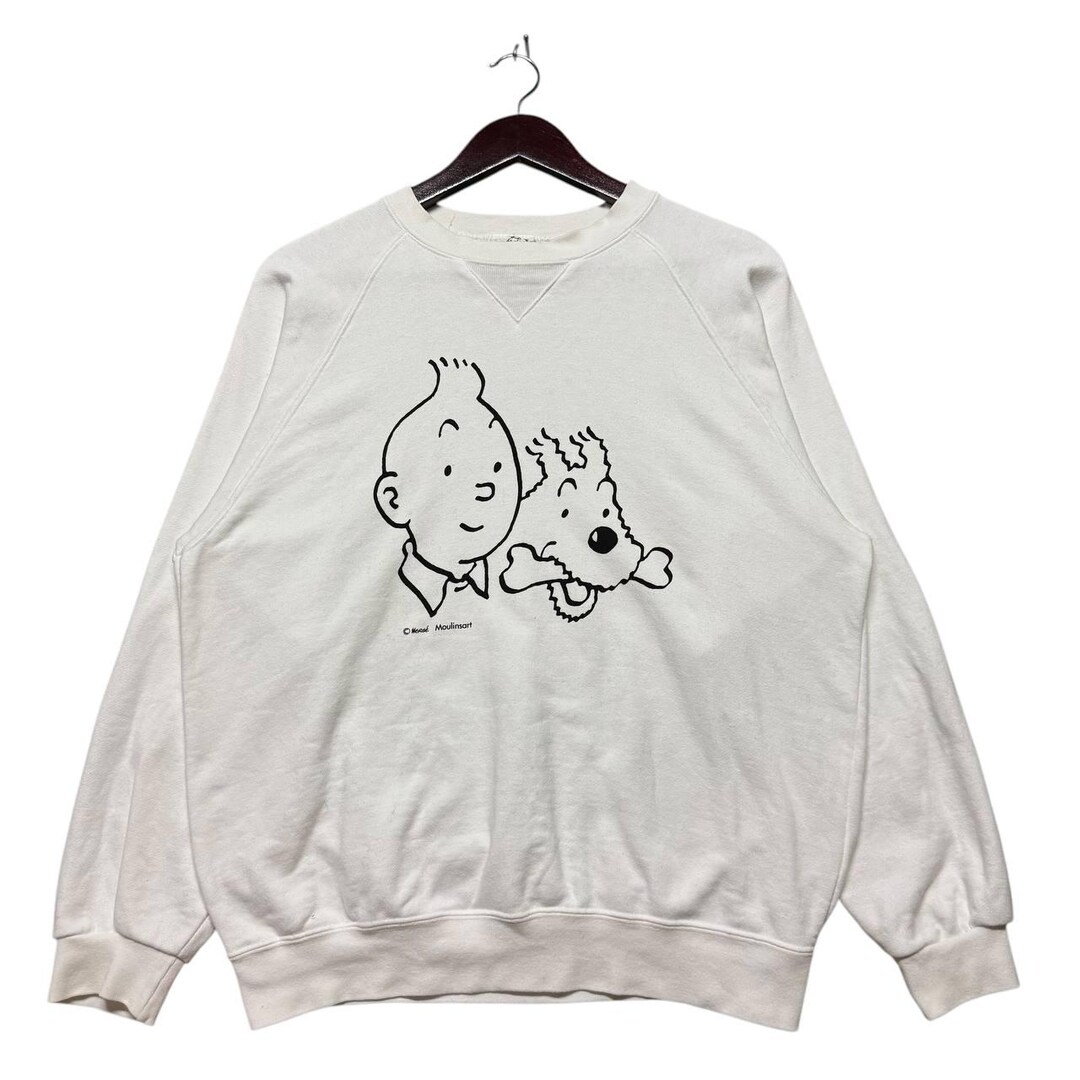 Vintage Tintin & Snowy Sweatshirt by Herge Moulinsart,minimalist ...