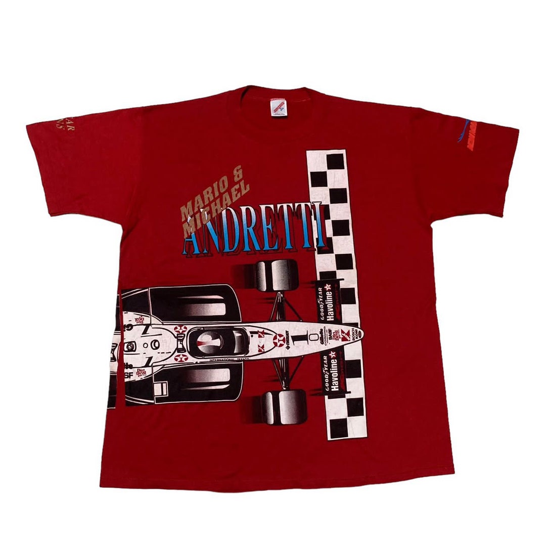 Vintage Mario & Michael 1991 Ppg Indy Car Champions,xl Size,red Color,made in Usa,jerzees,racing ...