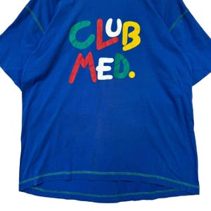Vintage Club Med Colorful Graphic Logo Blue Tshirt,xl Size,retro ...