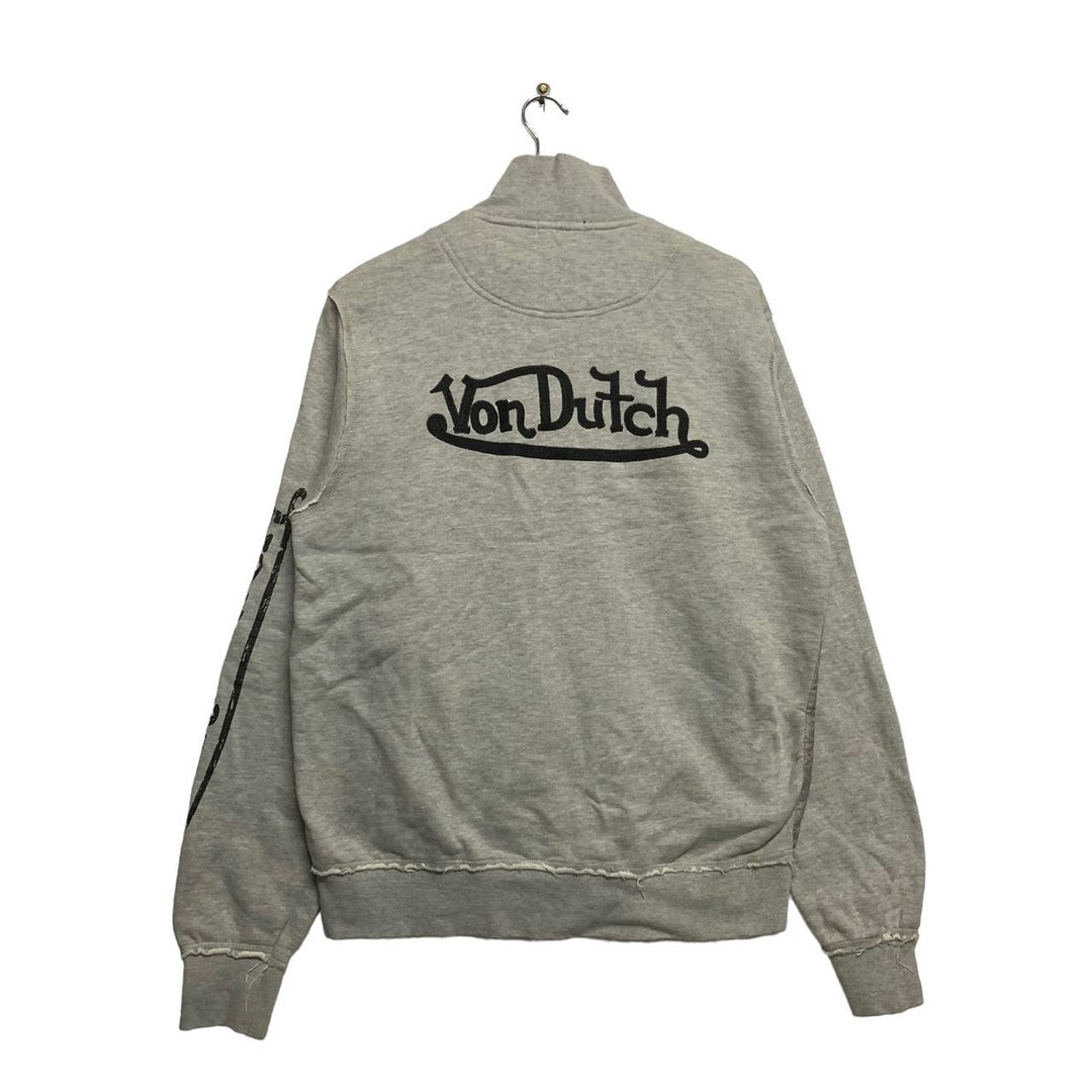 Von Dutch Punk Style Sweater Jacket,large Size,gray Color,punk Gift ...