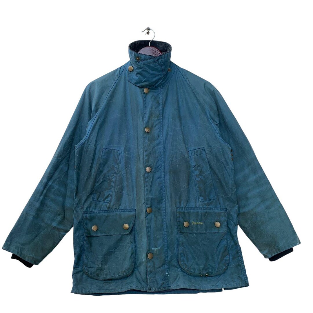 Vintage Barbour Waxed Jacket Dirty Use Made in England Classic Waxed ...