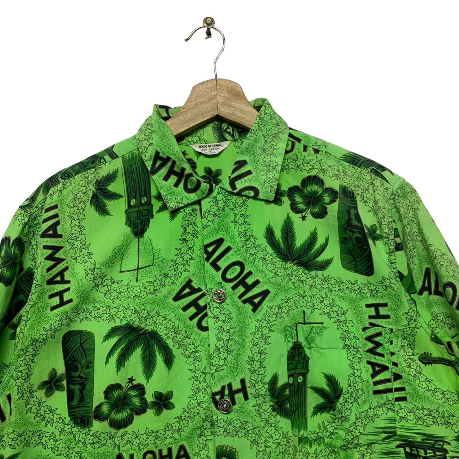 Vintage Aloha Hawaiian Palm Tree Polo Shirt Paradise Bay - Etsy