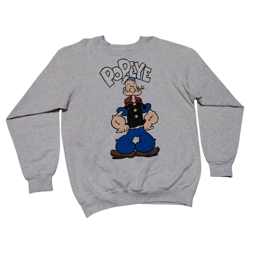 Vintage Popeye Cartoon Sweatshirt 90s Made in USA Graphic Crewneck ...