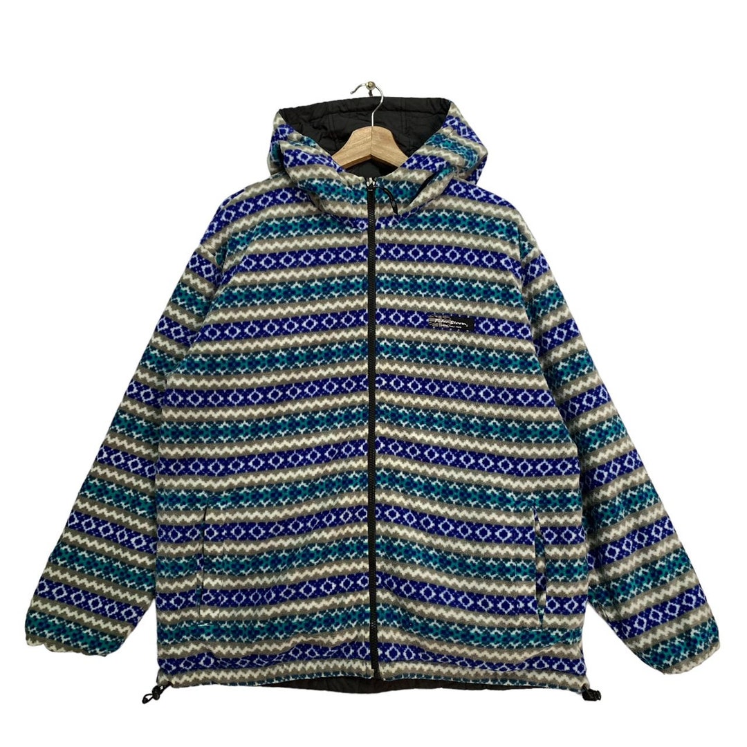 Peter Storm Fleece Nylon Reversible Hoodie Zipper Jacket - Etsy