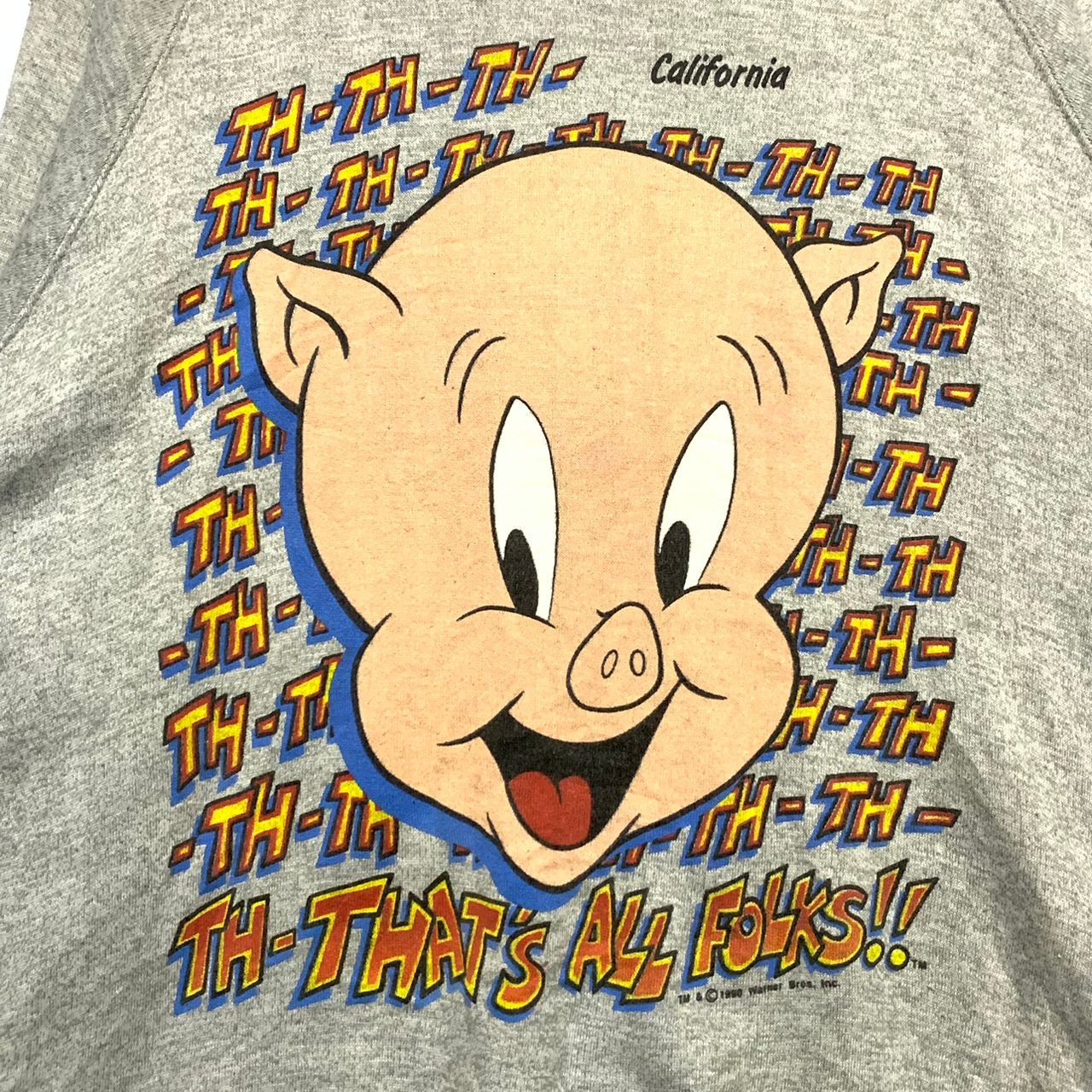 Vintage 1990 Porky Pig Cartoon Character Warner Bros Sweatshirt,large ...