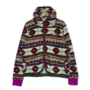Vintage TITICACA Fuente Japanese Brand Aztec Pattern Fleece Hooded ...