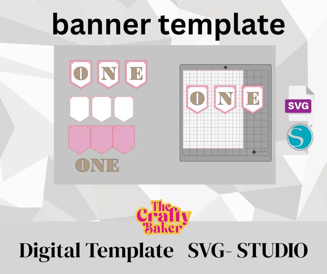 ONE Banner Template Svg Studio - Etsy