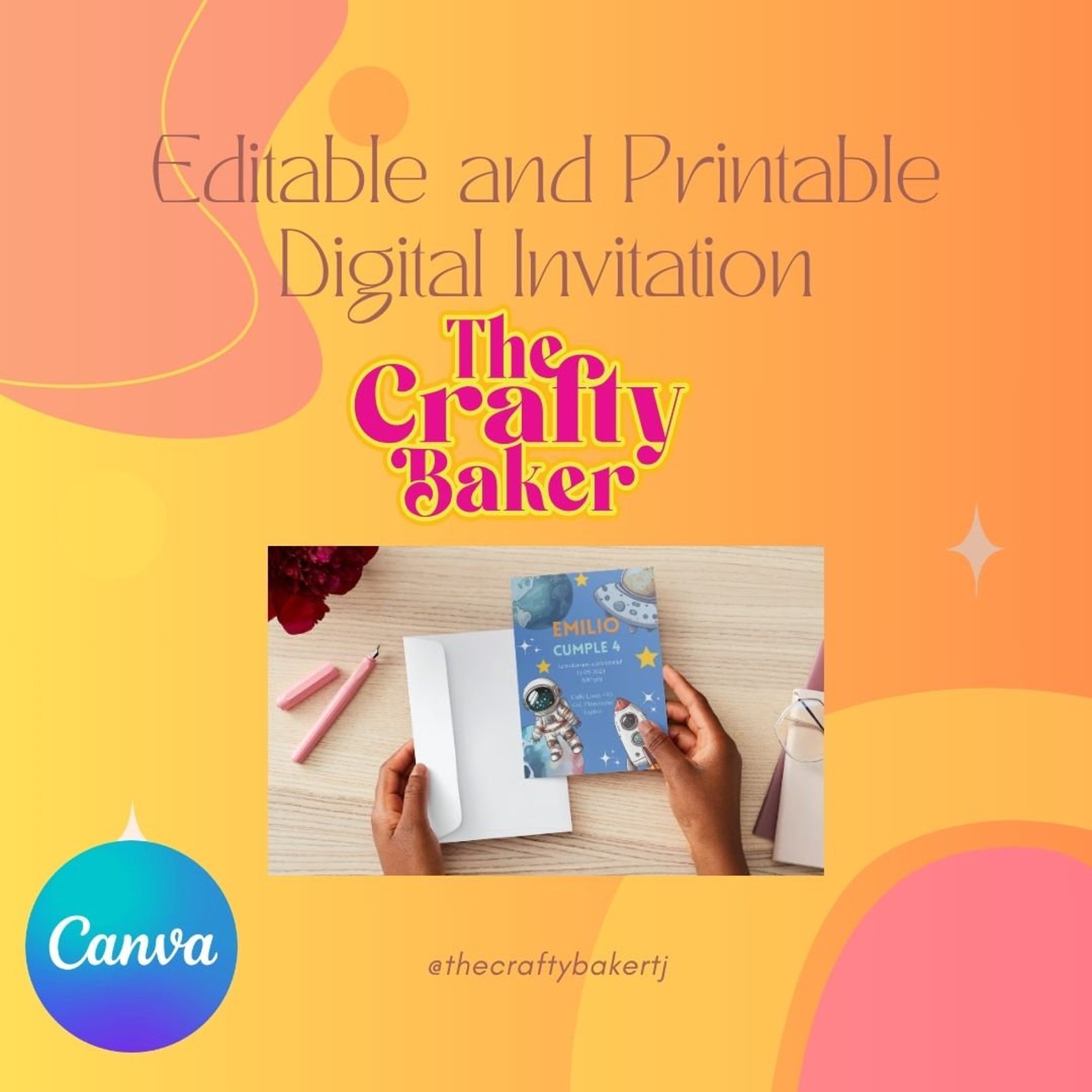 DIGITAL Invitations Template. Edit in CANVA. Astronaut - Etsy