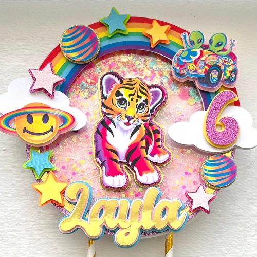 Lisa Frank Inspired Personalized Cake Topper Different - Etsy