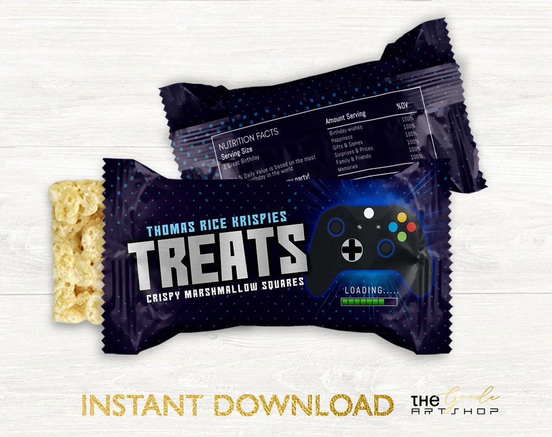 Video Game Rice Krispies Treat, Gamer Party Rice Krispies Treat, Gamer ...