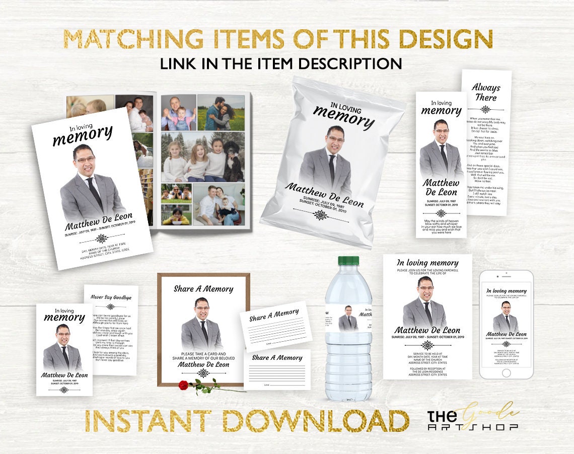 Funeral Chip Bag, Obituary Chip Bag, Digital Chip Bag in Loving Memory ...