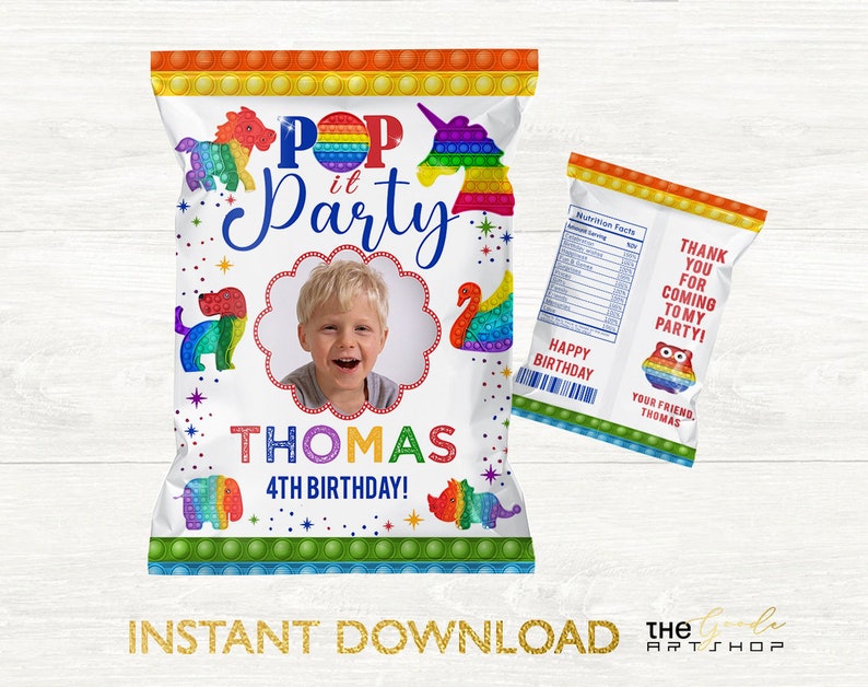 Pop It Chip Bag Rainbow Chip Bag Pop It Chip Bag Wrapper - Etsy