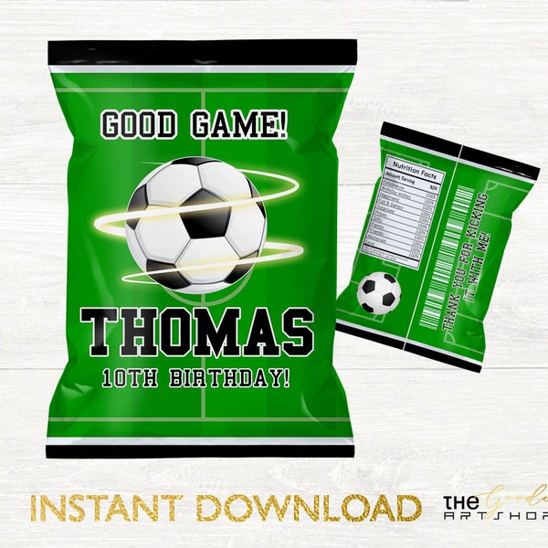 Soccer Chip Bag - Etsy