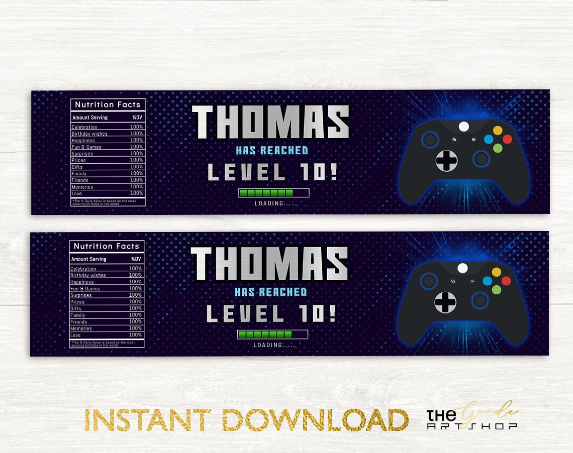 Video Game Water Bottle Labels Gamer Water Bottle Labels - Etsy