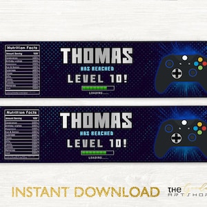 Video Game Water Bottle Labels, Gamer Water Bottle Labels, Gamer Party ...