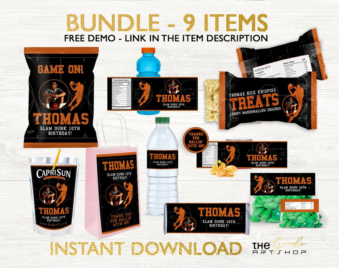 Basketball Birthday Bundle, Basketball Party Bundle, Basketball Bundle ...