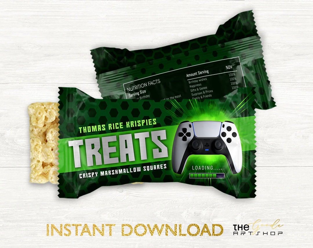 Video Game Rice Krispies Treat, Gamer Party Rice Krispies Treat, Gamer ...