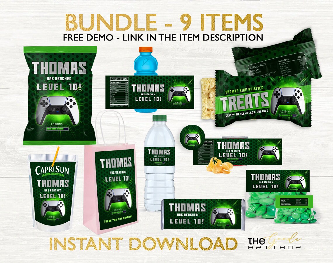 Video Game Birthday Bundle Video Game Party Bundle Editable - Etsy