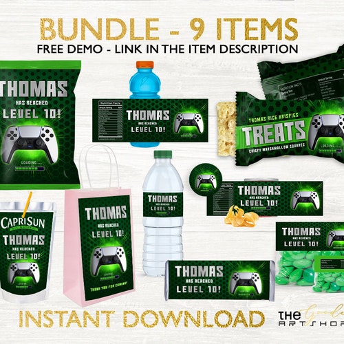 Video Game Birthday Bundle Video Game Party Bundle Editable - Etsy