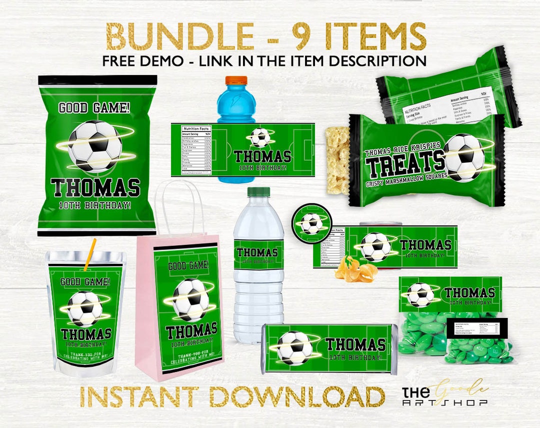Soccer Birthday Bundle, Soccer Party Bundle, Soccer Bundle, Football ...