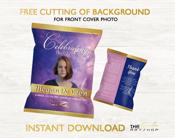 Funeral Chip Bag Obituary Chip Bag Purple Funeral Chip Bag - Etsy
