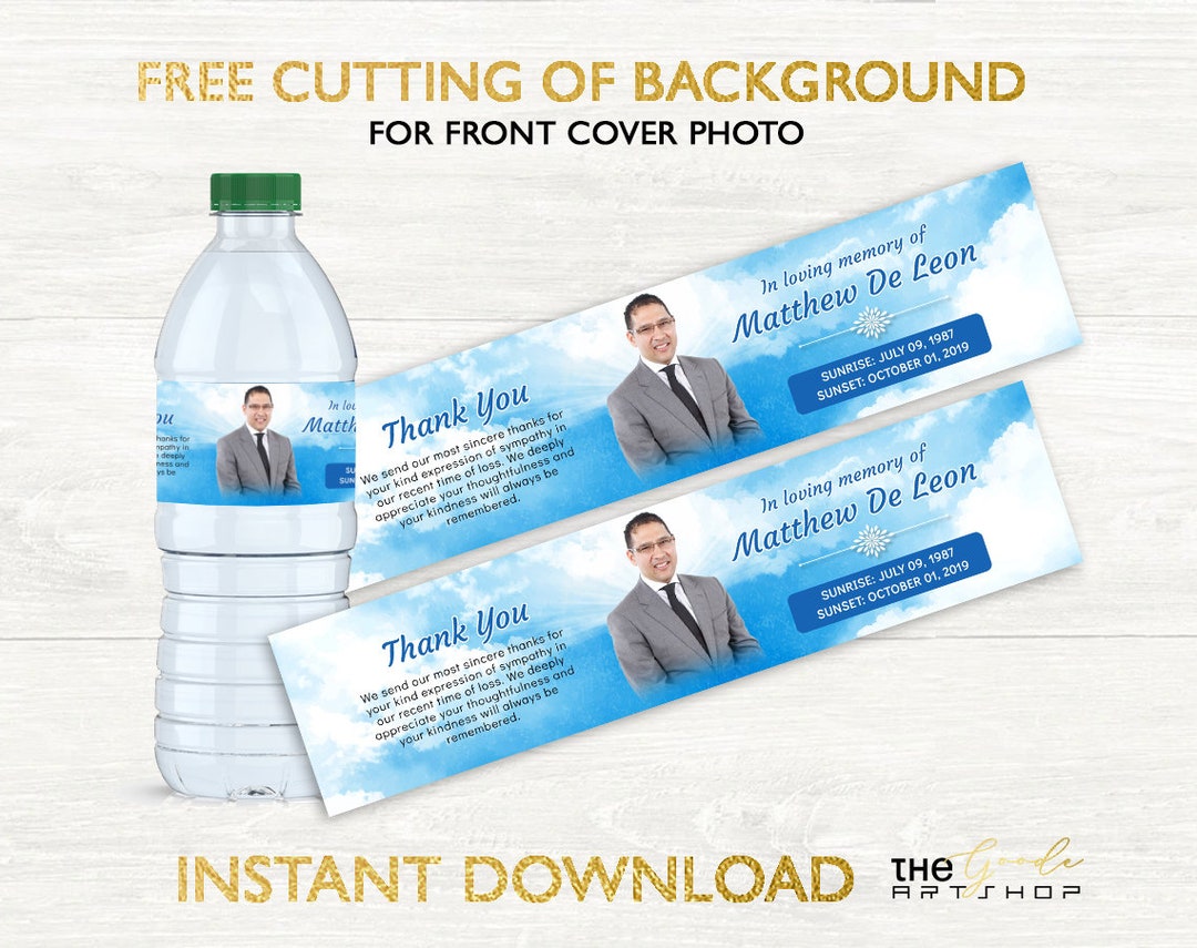 Funeral Water Bottle, Memorial Water Bottle, in Loving Memory Water ...