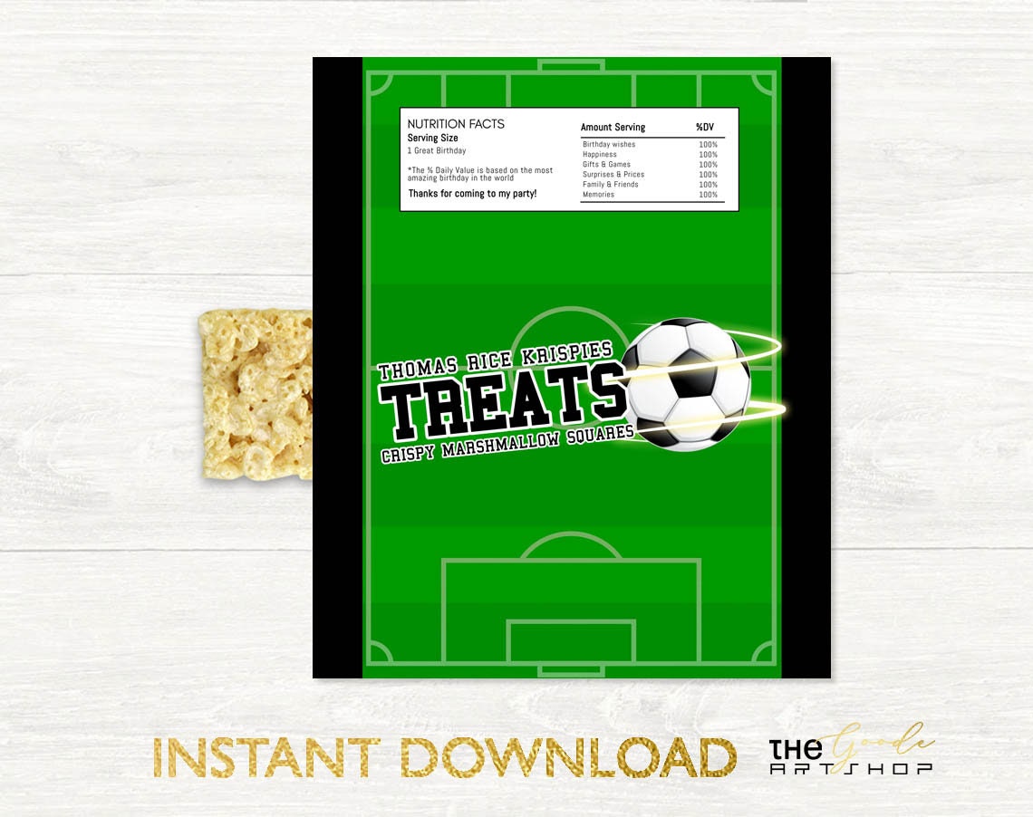 Soccer Rice Krispies Treats Soccer Rice Treats Soccer | Etsy