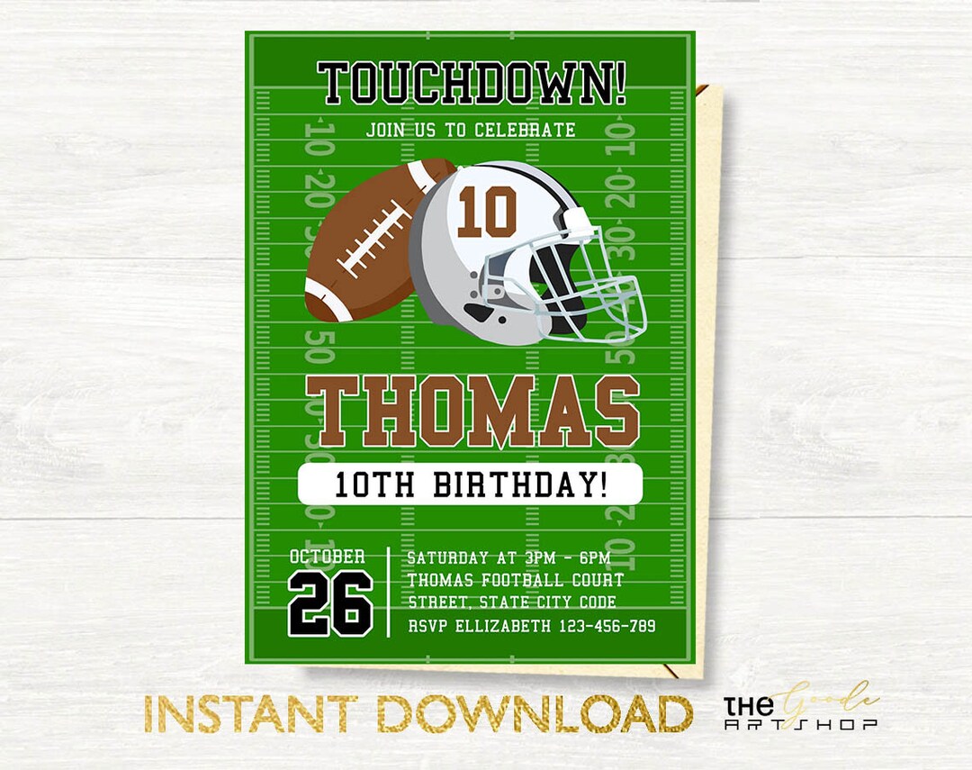 Soccer Invitation, Football Invitation, Football Invite, Football ...