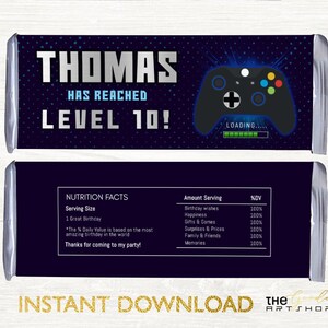 Video Game Hershey Bar Label, Gamer Chocolate Bar Wrapper, Video Game ...