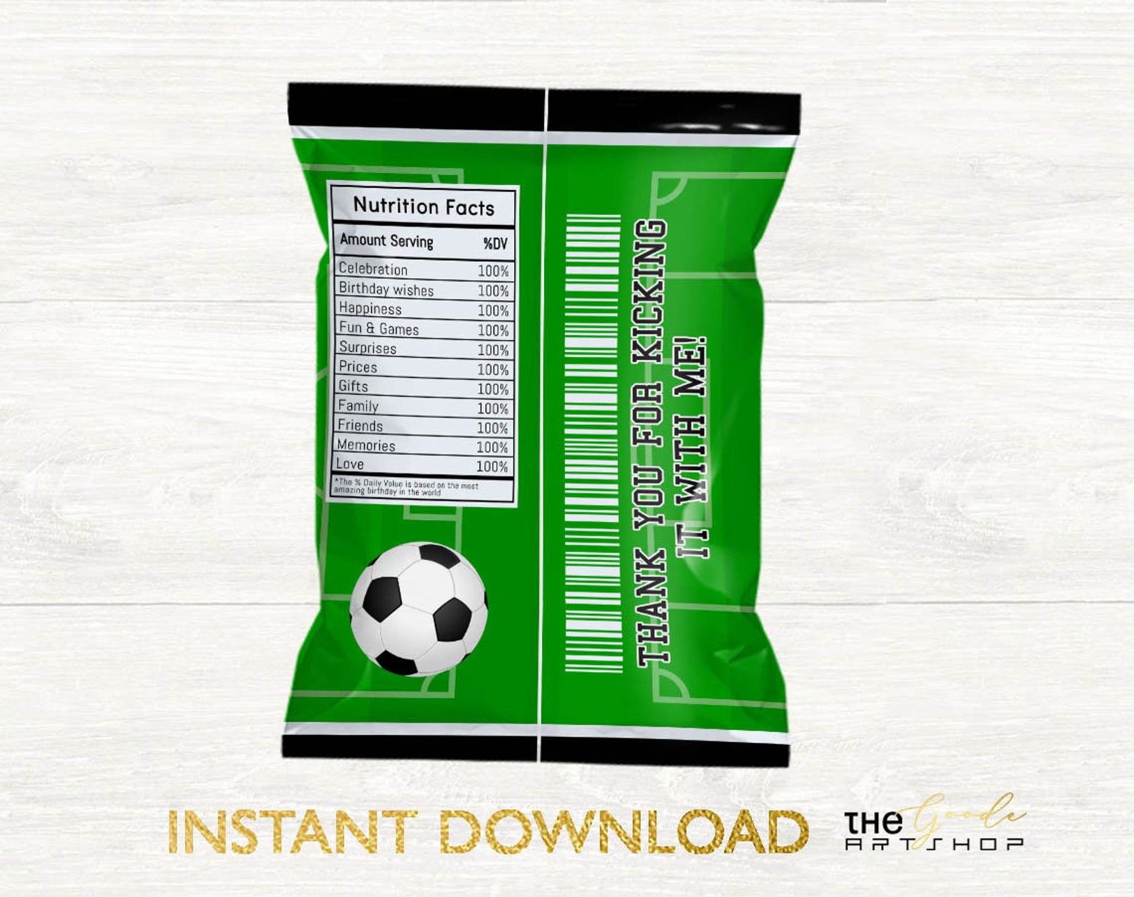 Soccer Chip Bag Football Chip Bag Soccer Chip Bag Wrapper | Etsy