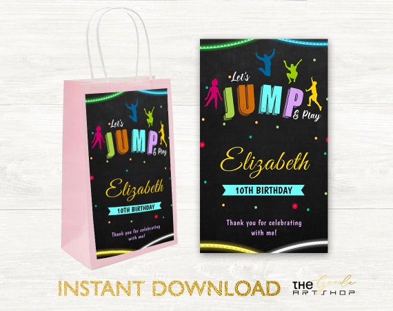 Jump Gift Bag Jump Party Treat and Favor Bag Trampoline Gift - Etsy